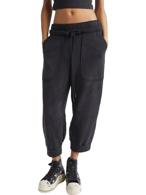 R13 Deconstructed Crop Joggers - Black