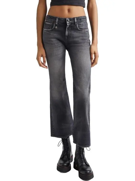 R13 Joan Kick Flare Jeans - Essex Black Stretch