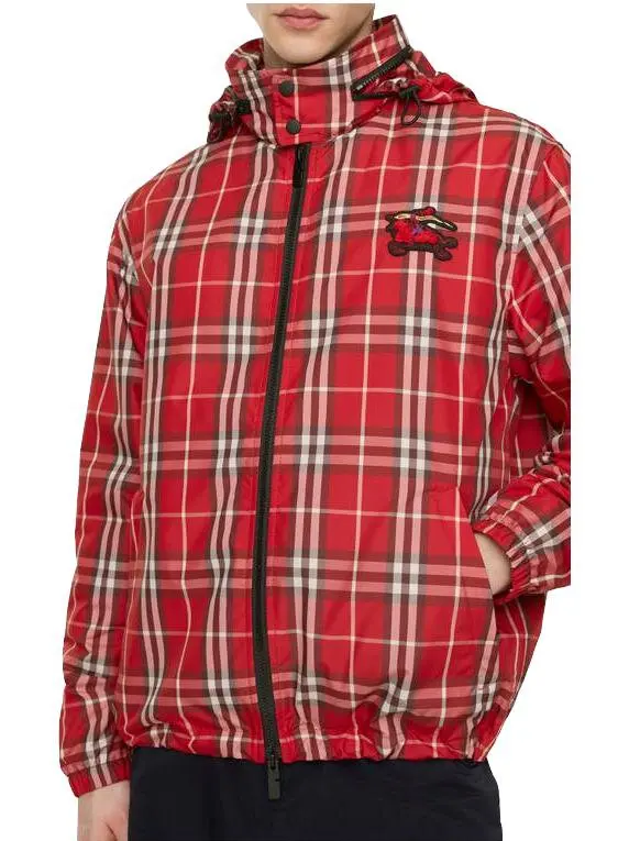 Burberry Ekd Check Jacket - Crayon Red