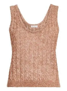 Brunello Cucinelli Cable Knit Top - Brown