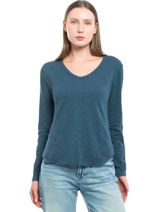 WILT CLOTHING Long Sleeve V-neck Shirt - Legion Blue