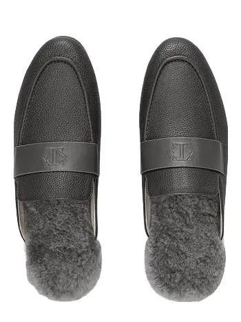 TOGAS Leather Slippers - Grey