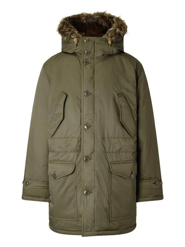 Ralph Lauren Plush-trimmed Padded Shell Hooded Parka - Green