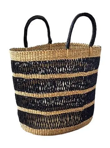MBARE String Basket Tote - Natural W/black