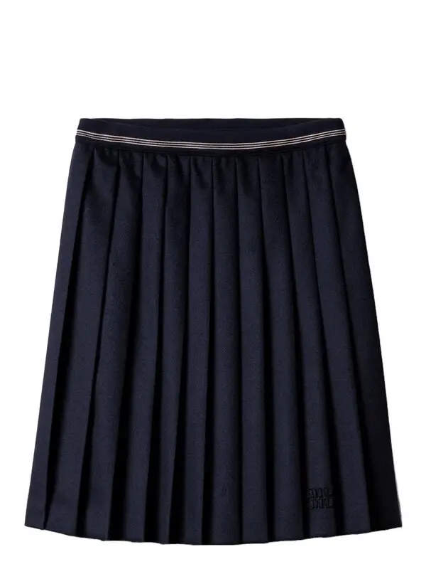 Miu Miu Velour Midi Skirt - Navy