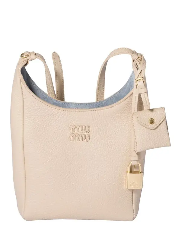 Miu Miu Leather Bucket Bag - Travertine/periwinkle