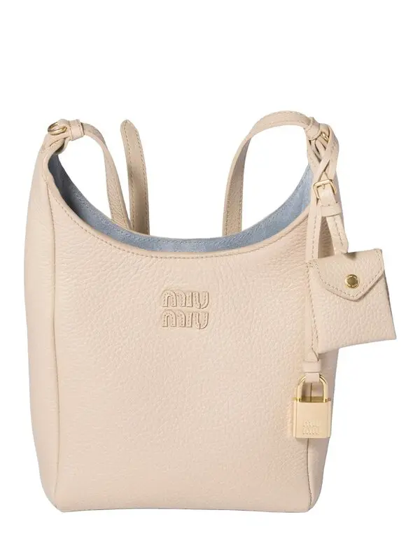 Miu Miu Leather Bucket Bag - Travertine/periwinkle