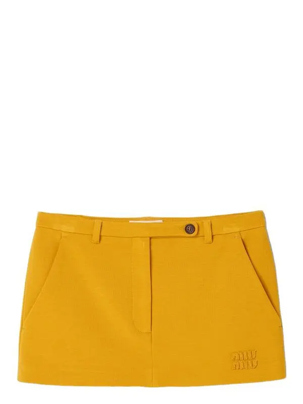 Miu Miu Milano Rib Knit Miniskirt - Mustard