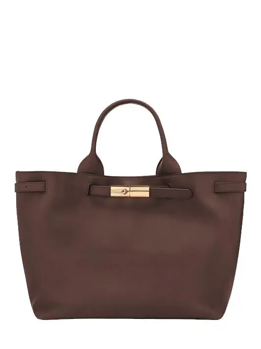 Longchamp Le Roseau Smart Leather Tote - Mocha