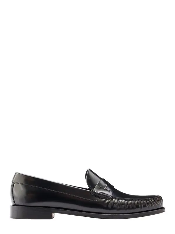 TOM FORD Polished Leather Loafers - Black