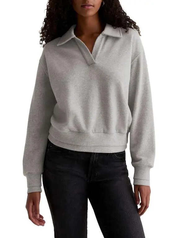Ag Carol Split Neck Knit Pullover - Heather Grey
