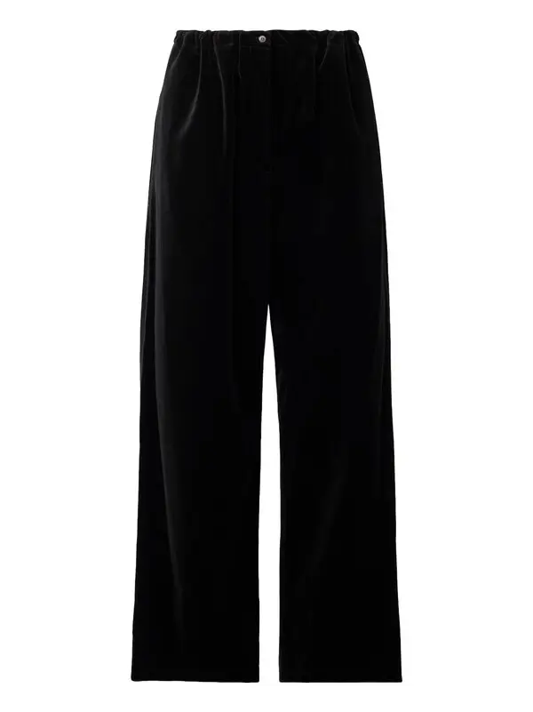 COLLEEN ALLEN Cotton-velvet Relaxed Fit Pants - Black