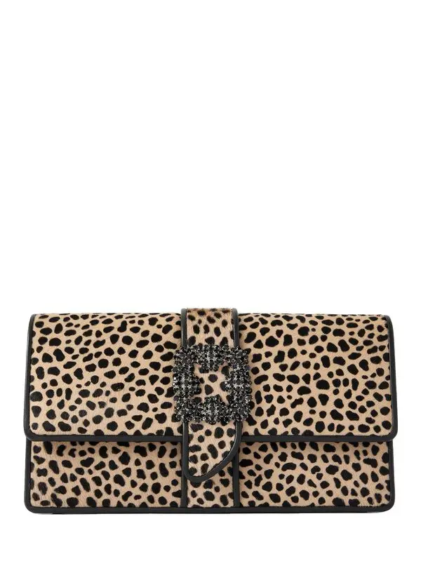 Jean Paul Gaultier Leopard-print Haircalf Clutch - Animal Print