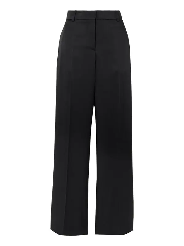 Stella McCartney Satin Wide-leg Trousers - Black