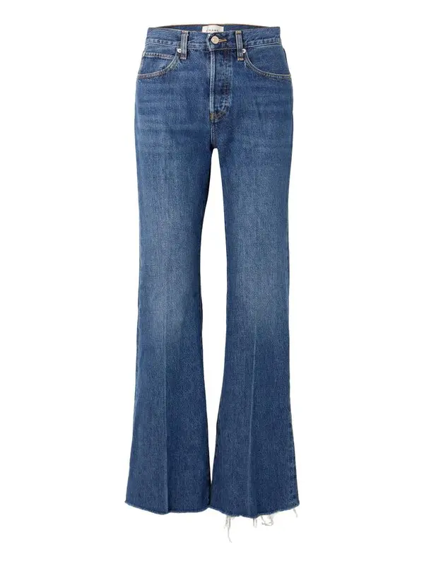 FRAME The Lax Distressed Flared Jeans - Blue