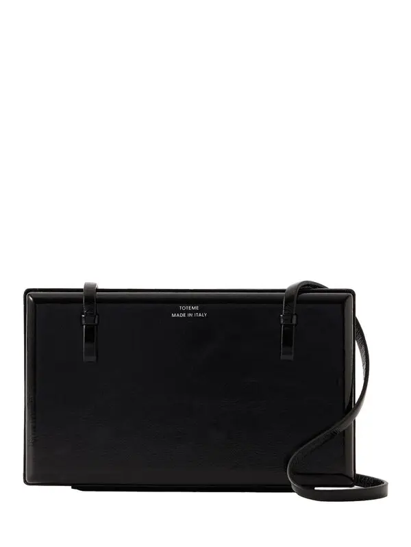 TOTEME Patent-leather Shoulder Bag - Black