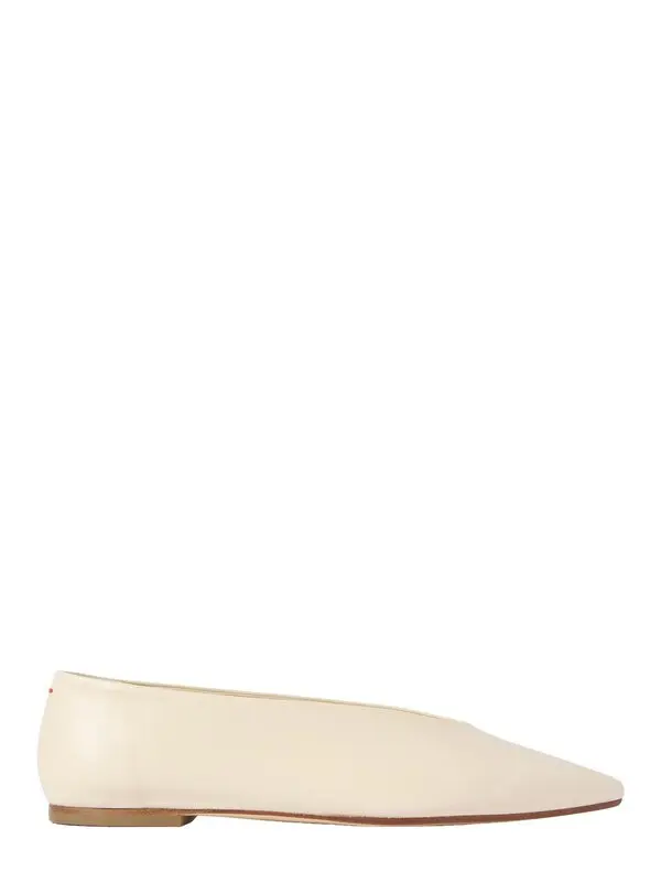 AeydĒ Betty Leather Ballet Flats - Neutrals