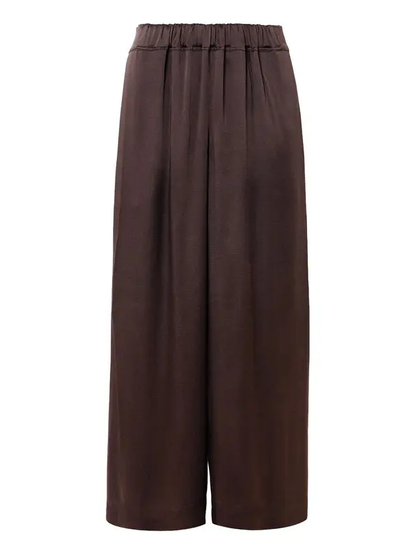LIBEROWE Satin-crepe Wide-leg Pants - Brown