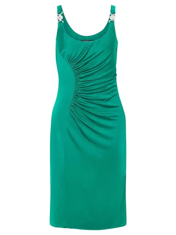 Versace Ruched Satin-jersey Midi Dress - Green