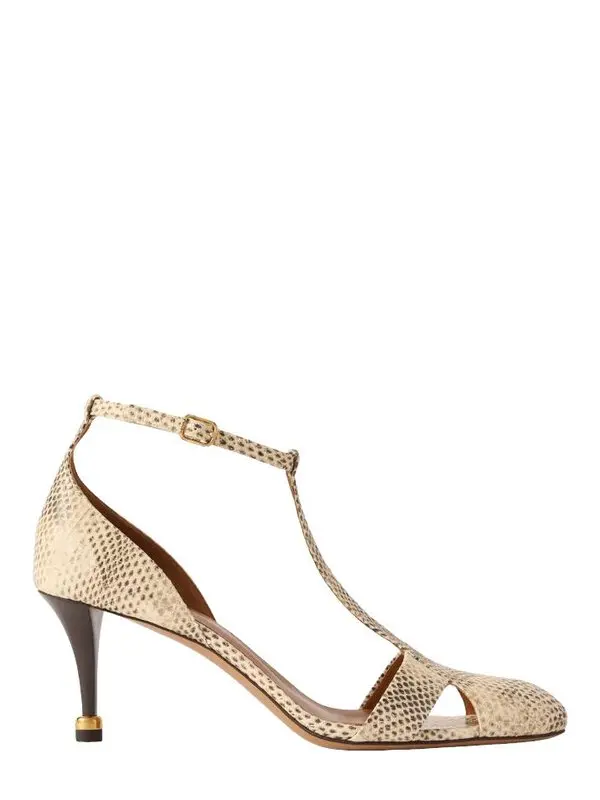 Chloé Cleia 70 Snake-effect Leather Pumps - Animal Print