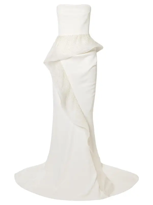 Maticevski Hopeton Strapless Bead-embellished Gown - White