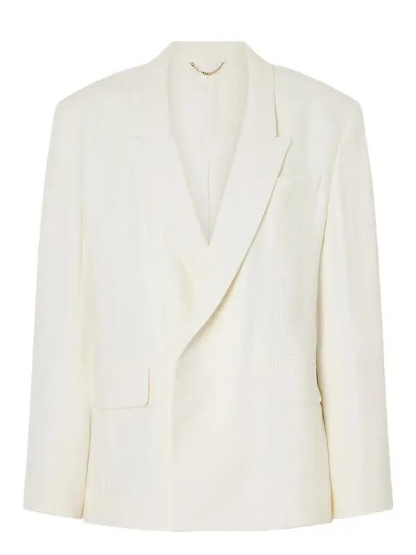 Victoria Beckham Oversized Double-breasted Crepe Blazer - Ivory