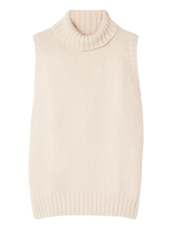 Johnstons Of Elgin Cashmere Turtleneck Sweater Vest - Neutrals