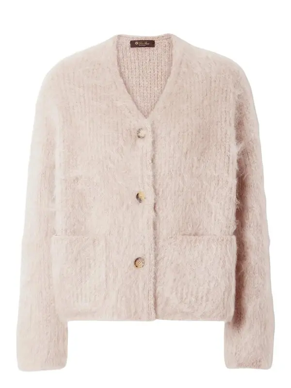 Loro Piana Cherry Hill Mohair And Cashmere-blend Cardigan - Neutrals