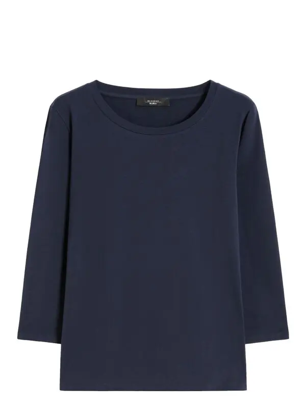 Max Mara Stretch Cotton Jersey T-shirt - Navy