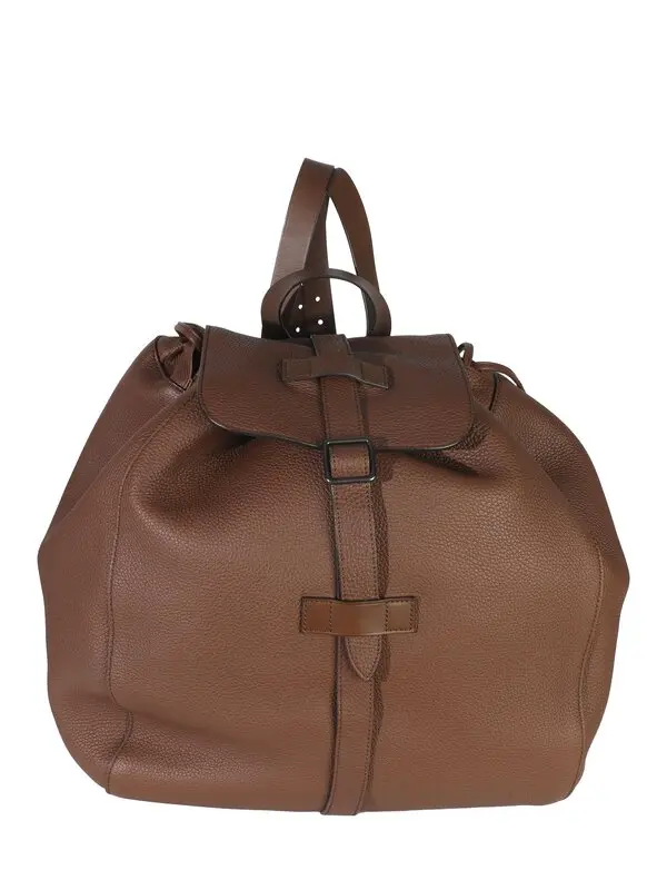 Gucci Pebbled Leather Grand Prix Backpack - Brown