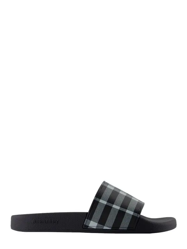 Burberry Furley Check Slides - Black
