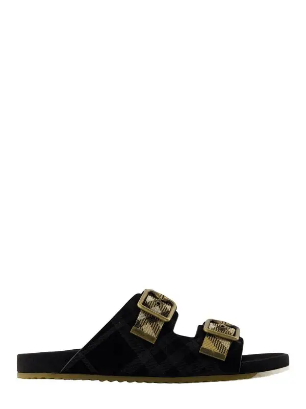 Burberry Grained Calfskin Sandals - Black