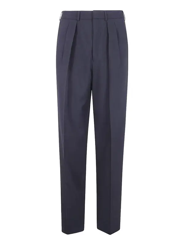 TOM FORD Wool Cashmere Silk Double Pleat Pants - Black