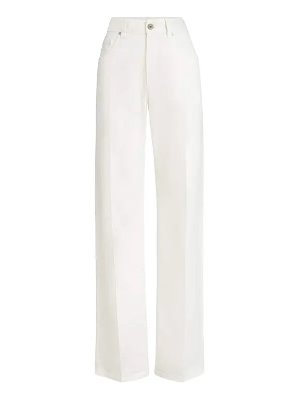 Brunello Cucinelli Flared Cotton Jeans - White