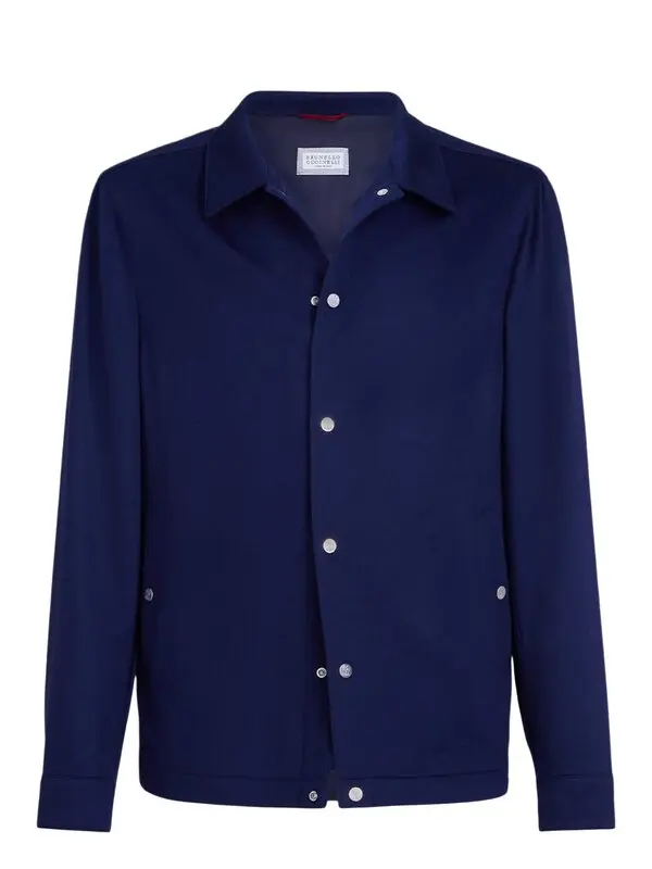 Brunello Cucinelli Cashmere Overshirt - Blue