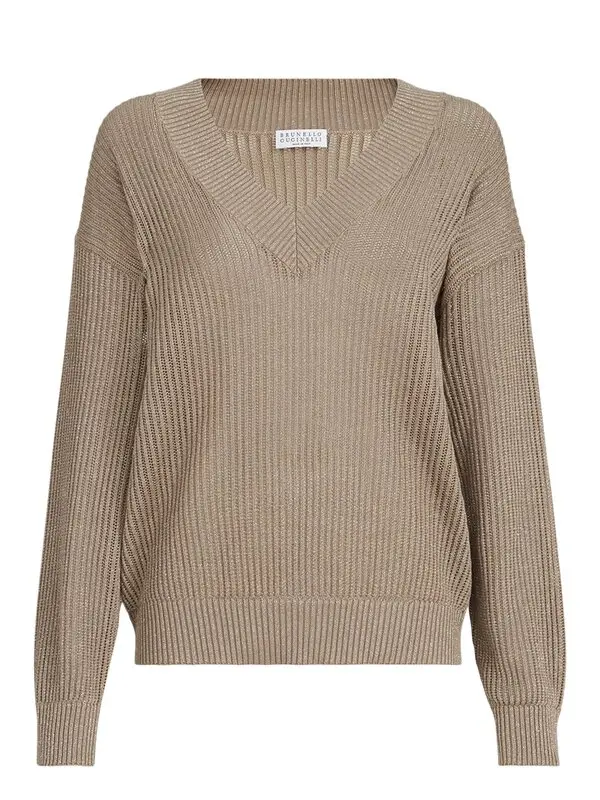 Brunello Cucinelli Cotton-blend Sweater - Brown