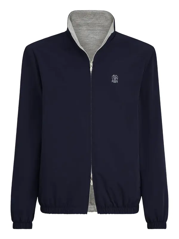 Brunello Cucinelli Reversible Logo Jacket - Blue