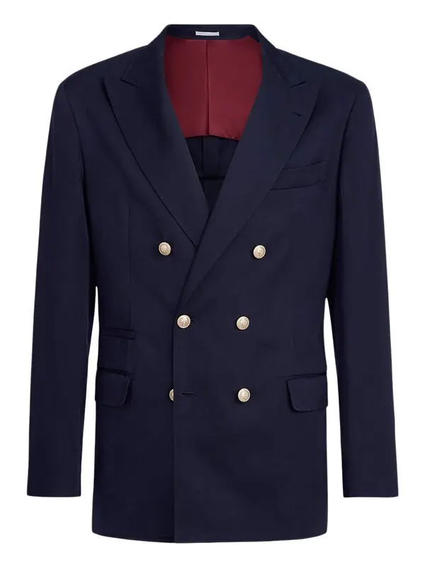 Brunello Cucinelli Silk Délavé And Linen Twill Deconstructed Blazer - Blue