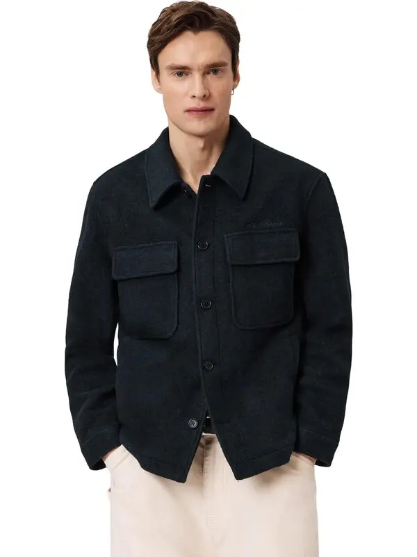 ALLSAINTS Cayson Wool Blend Jacket - Blue