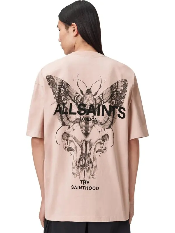 ALLSAINTS Hallis Oversized Graphic T-shirt - Sunbaked Pink