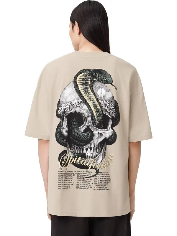 ALLSAINTS Snakehead Oversized Graphic T-shirt - White