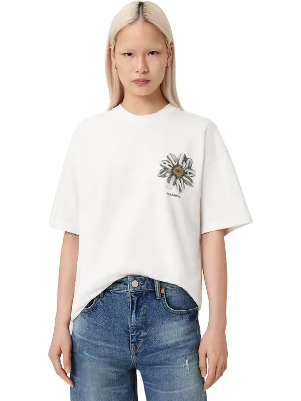 ALLSAINTS Petal Etta Oversized T-shirt - Chalk White