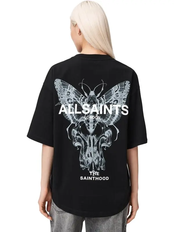 ALLSAINTS Halis Oversized Amelie T-shirt - Black