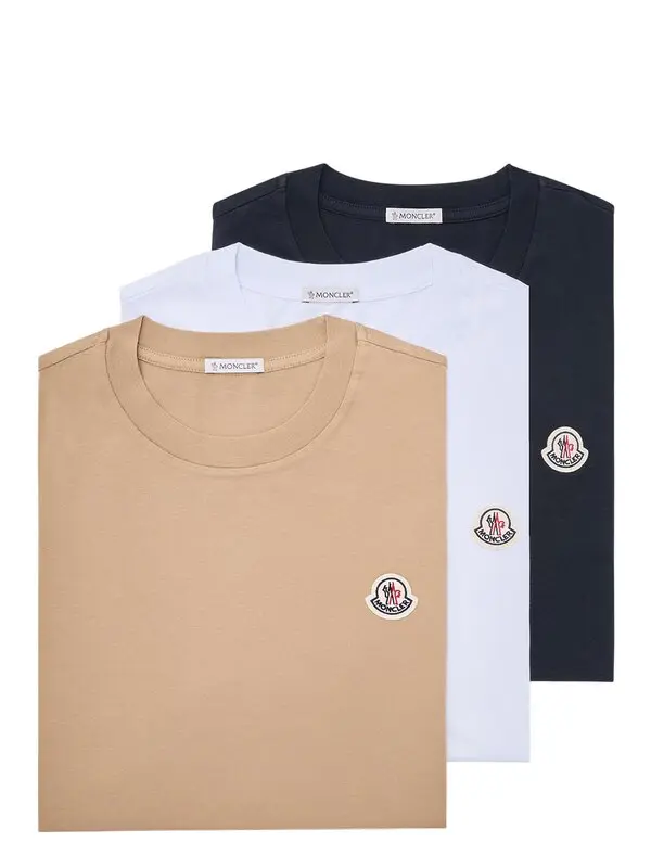 Moncler Logo Patch Cotton T-shirt - Multicolor