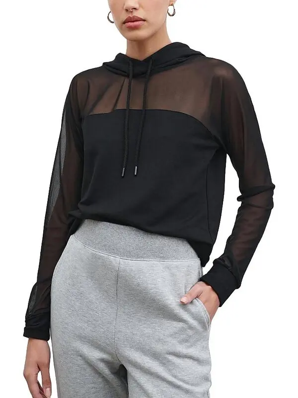 MARCELLA Park Sheer Hoodie - Black