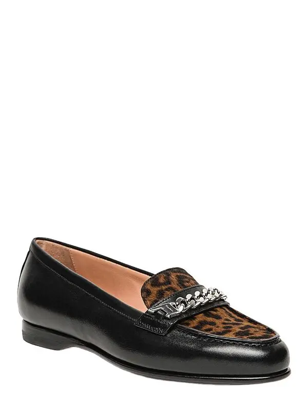 Santoni Leather Andrea Loafer - Black