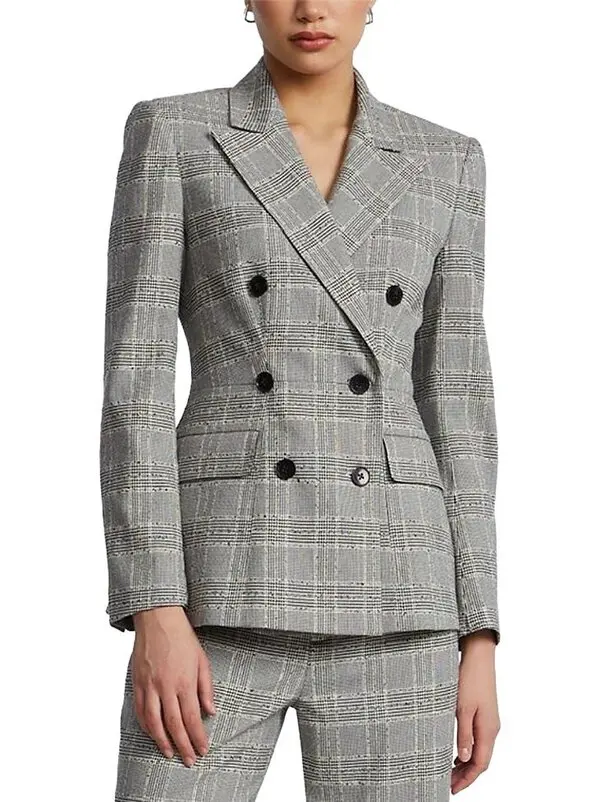 Bcbgmaxazria Glen Plaid Double-breasted Blazer - Black/ White
