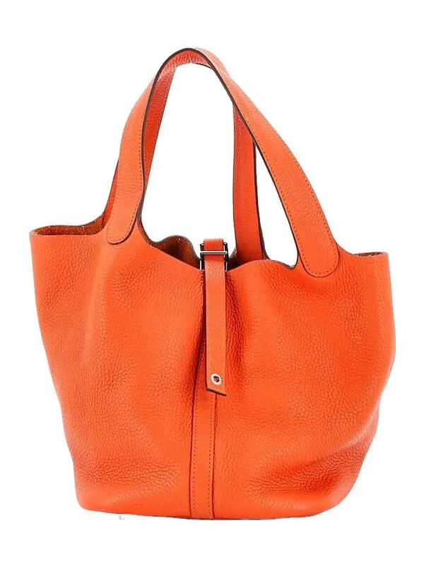 HERMES Mm Picotin Lock Bag Clemence - Orange