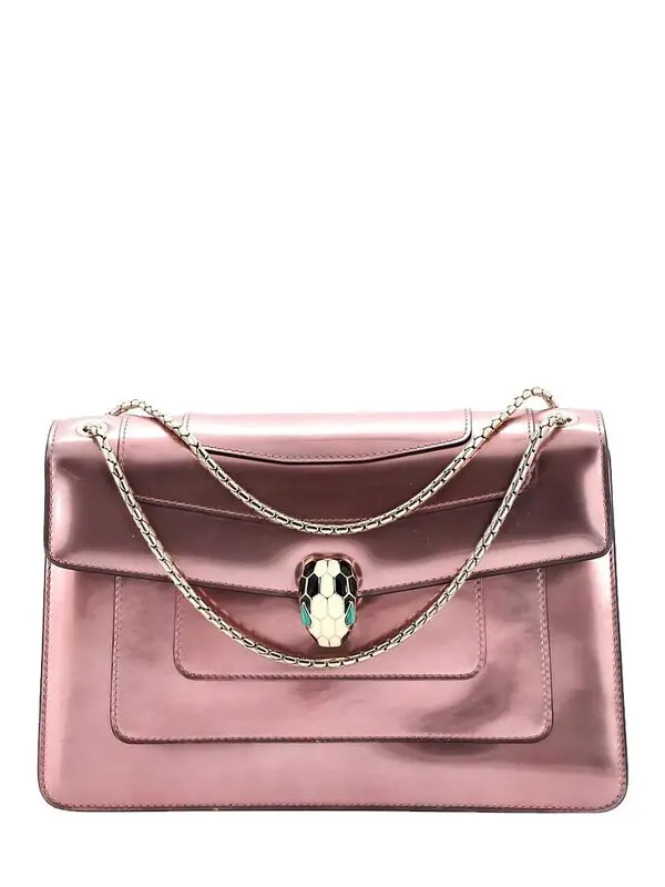 BVLGARI Serpenti Forever Metallic Shoulder Bag - Pink