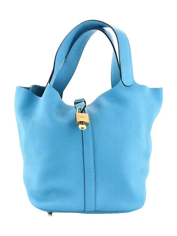 HERMES Gm Picotin Lock Bag Clemence - Blue